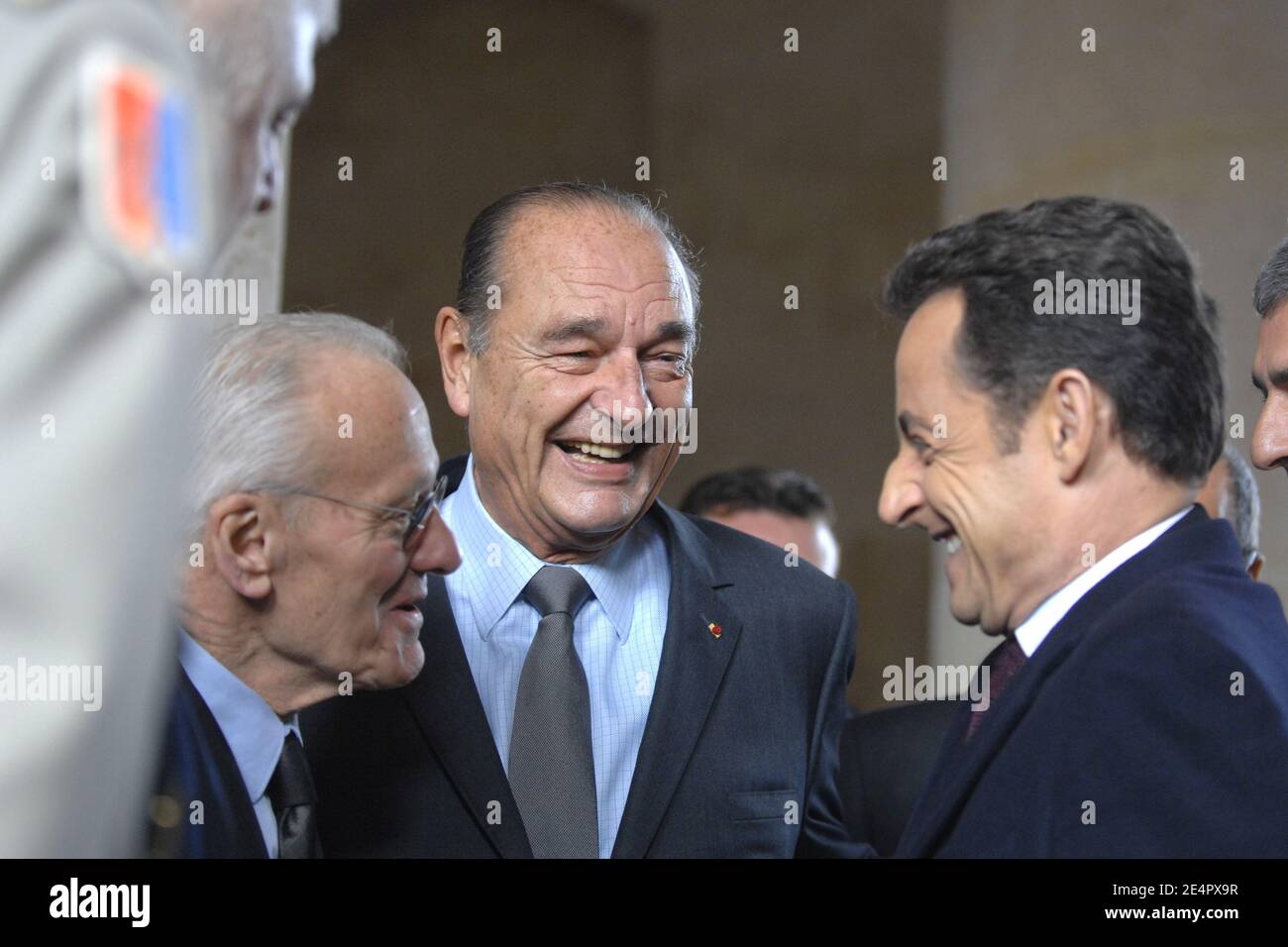 Pierre Mazeaud, Former President Jacques Chirac and French President ...
