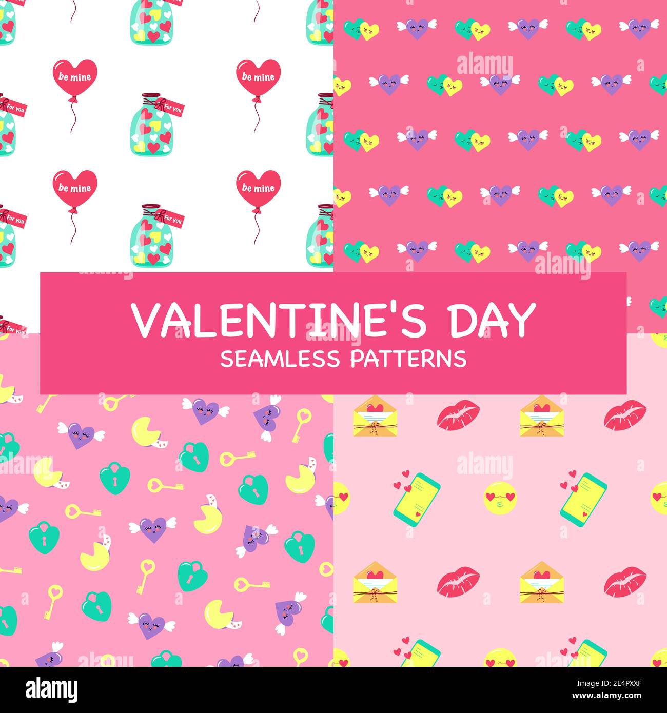 Seamless pink princess pattern Stock Vector Images - Alamy