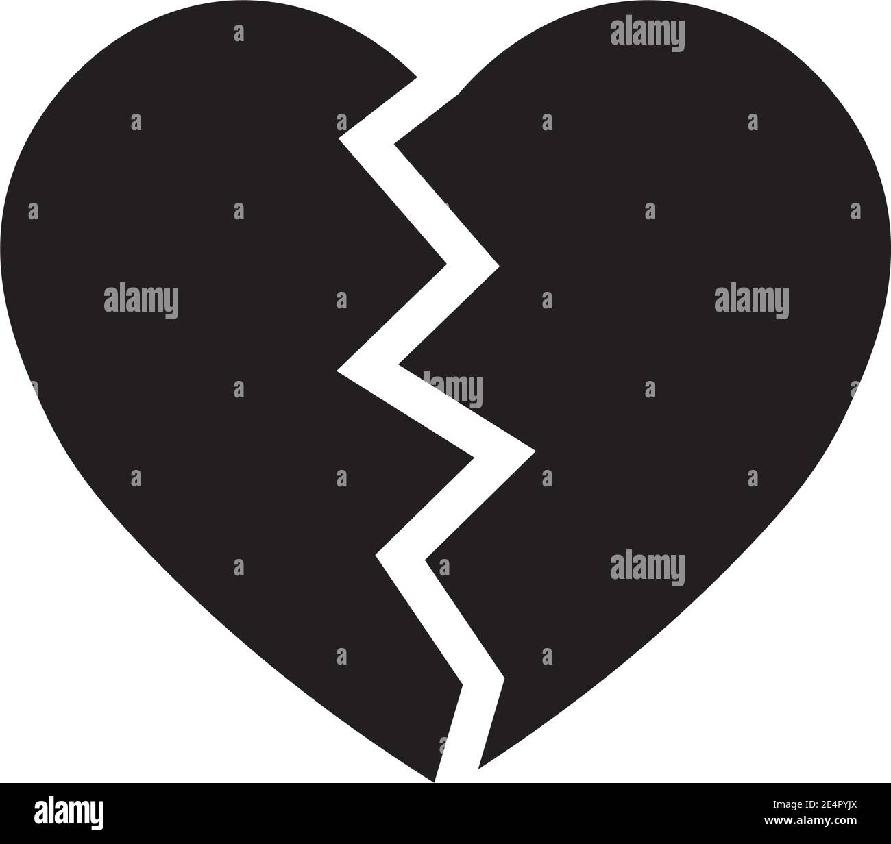 Broken heart icon. Simple flat vector illustration Stock Vector Image ...