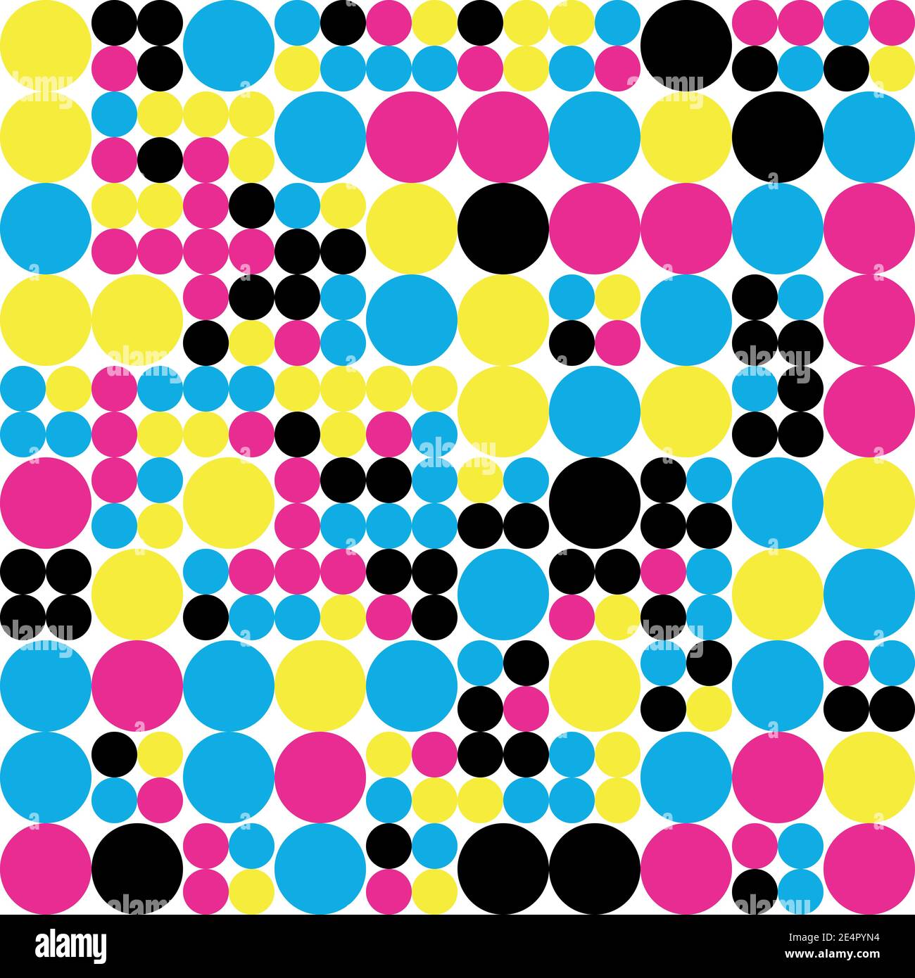 Abstract geometric retro design. Vector dotted seamless pattern in CMYK ...