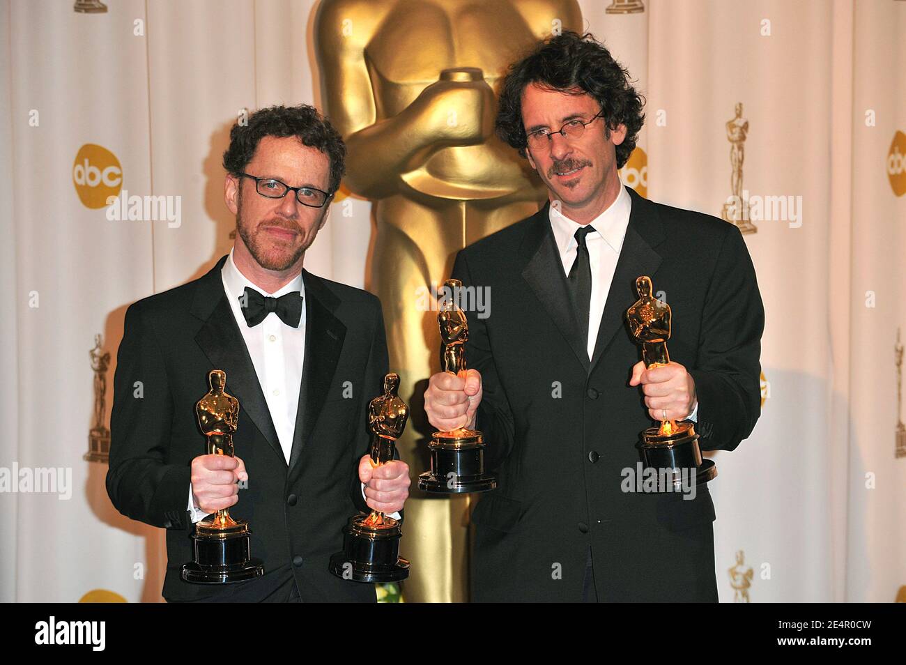 Joel and Ethan Cohen pose in the Press Room of the 80th Academy Awards ...