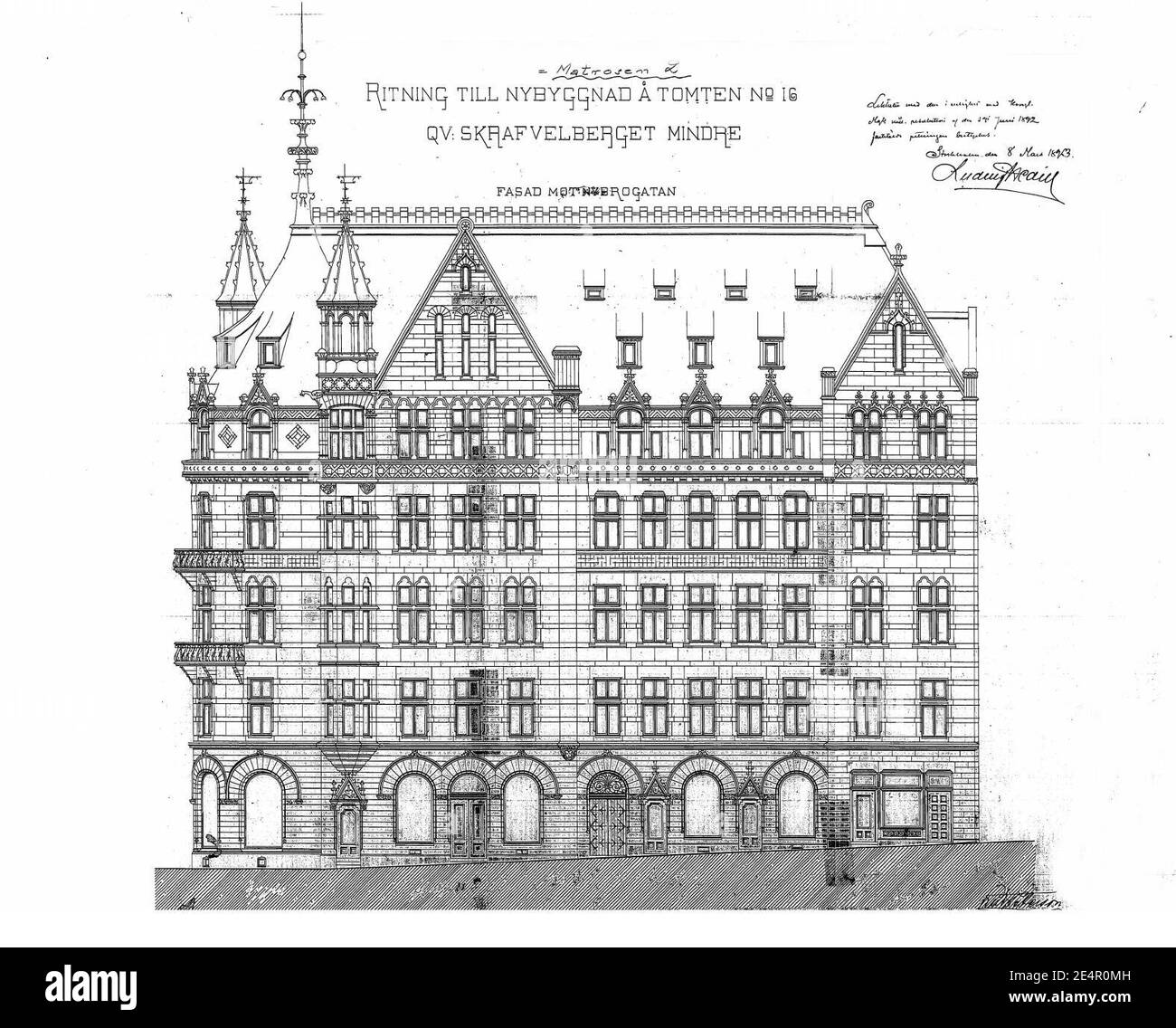 Matrosen 2, fasad, ritning Stock Photo - Alamy