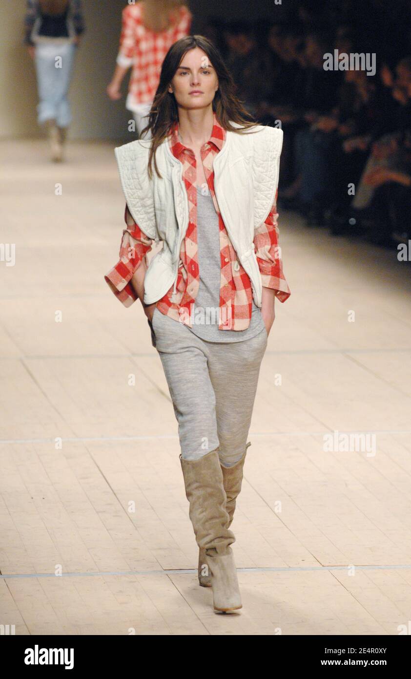 A model displays a creation by fashion designer Isabel Marant during ...