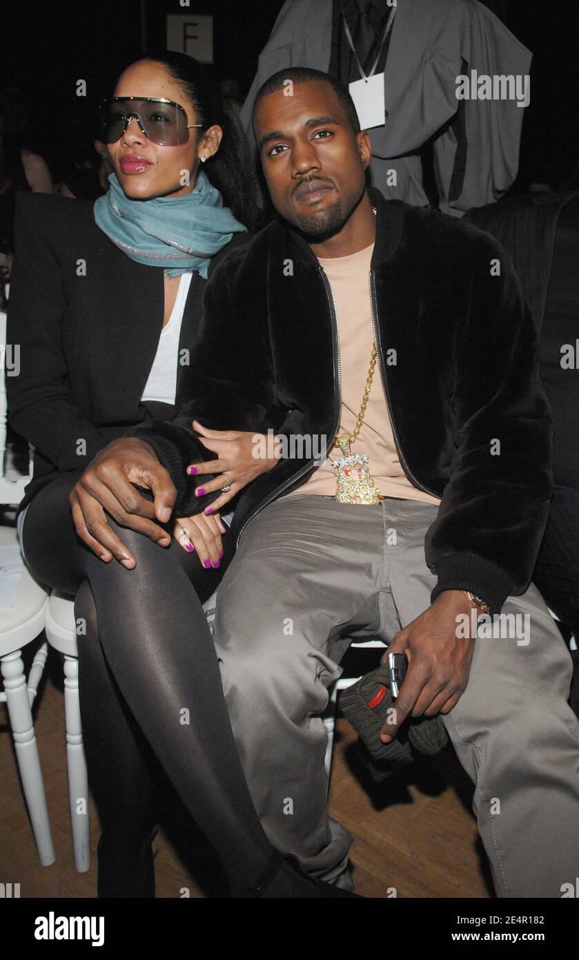 American singer Kanye West and his girlfriend Alexis Phifer attend the ...