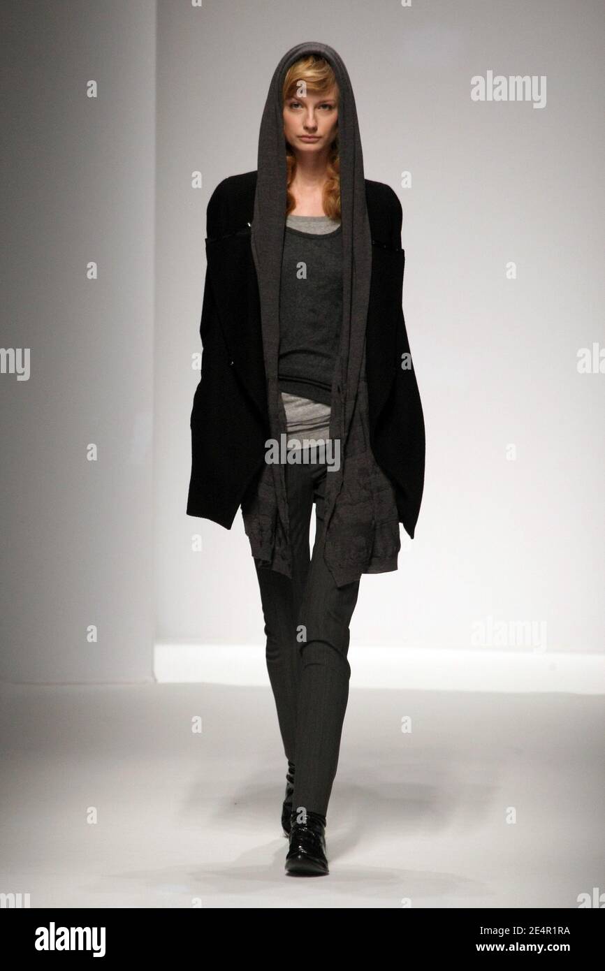 A model displays a creation by designers Marithe and Francois Girbaud ...