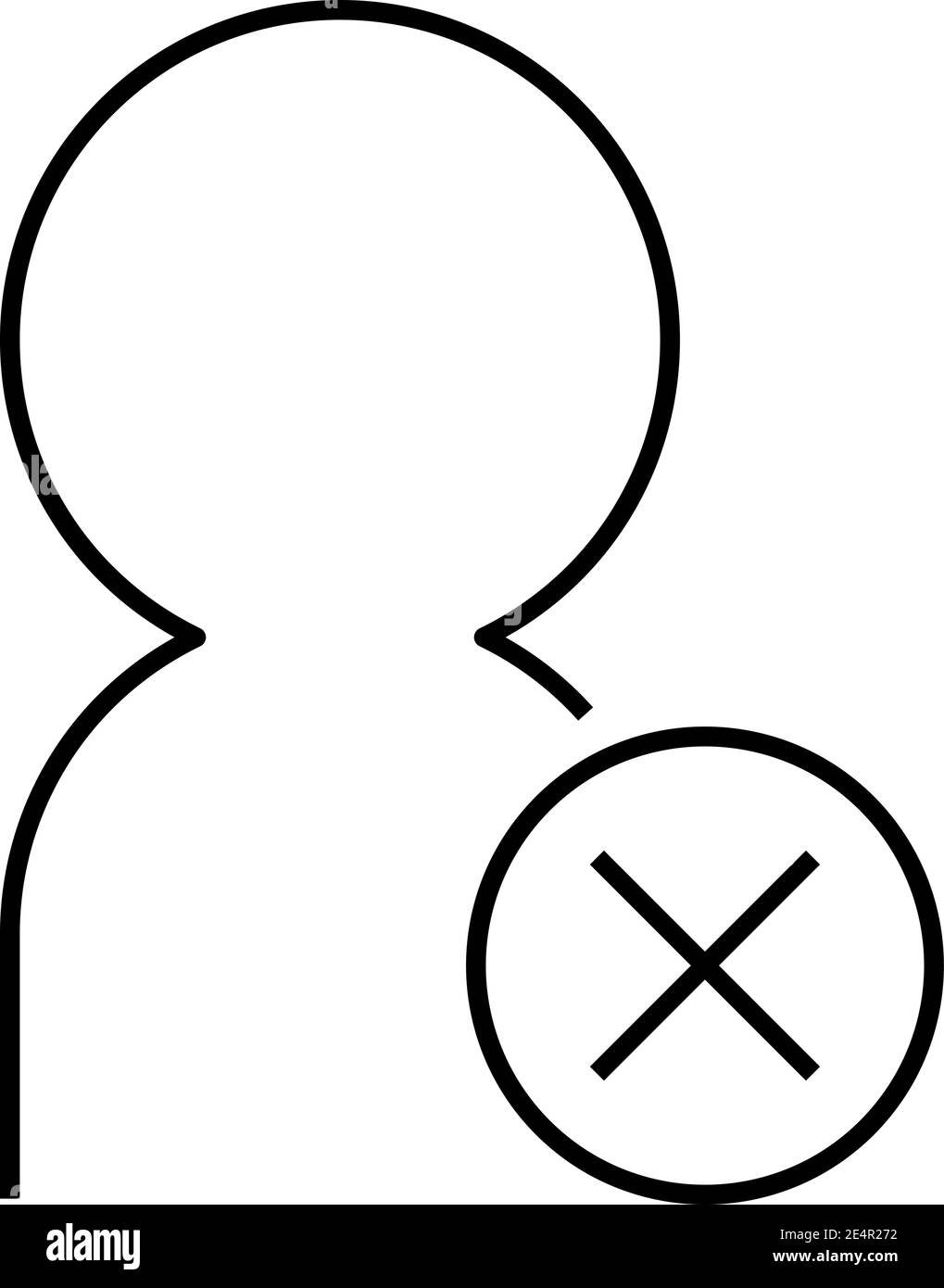 Delete user or person - modern thin line icon with small cross in right ...