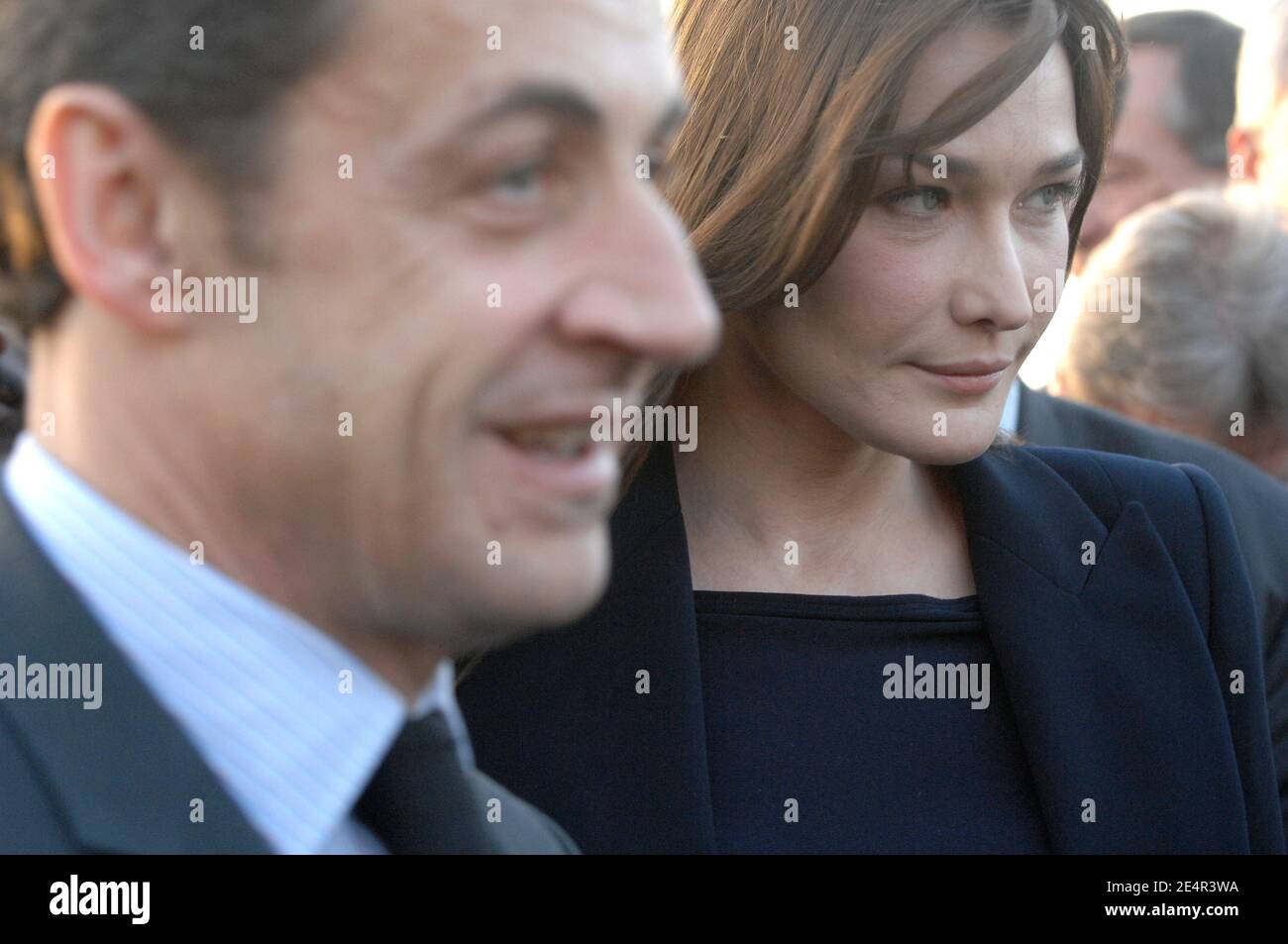 French President Nicolas Sarkozy and his wife Carla Bruni-Sarkozy ...