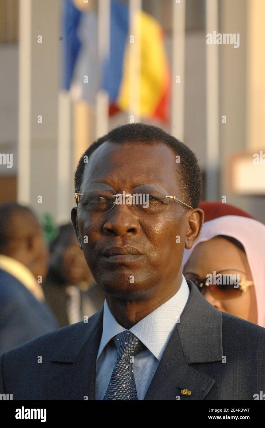 Chadian President Idriss Deby poses at N'Djamena airport, Chad, on ...
