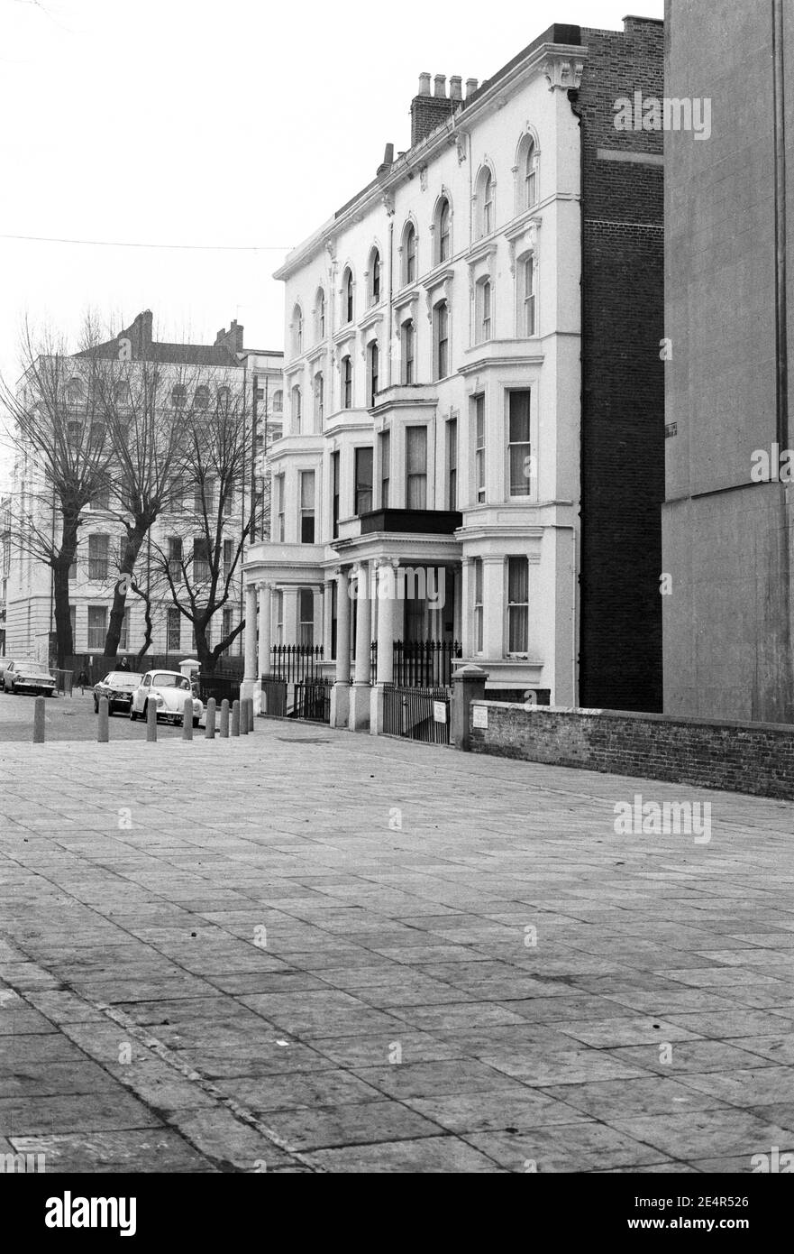 UK, West London, Notting Hill, 1973. Rundown & dilapidated large four ...