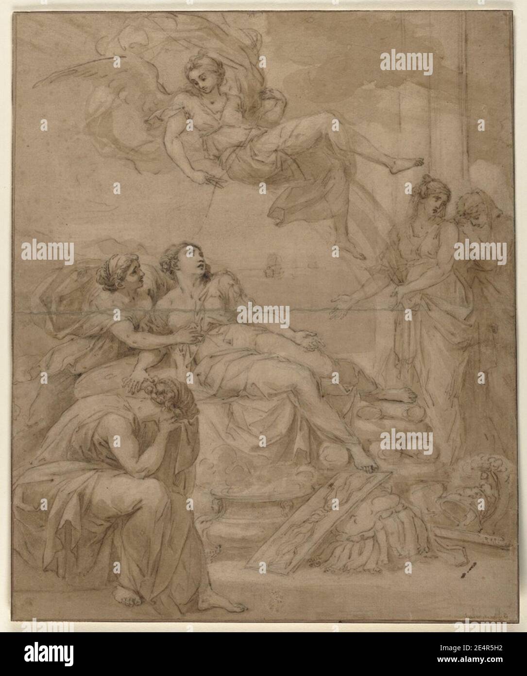 Death of Dido by Anton Raphael Mengs, ink and washes Stock Photo - Alamy