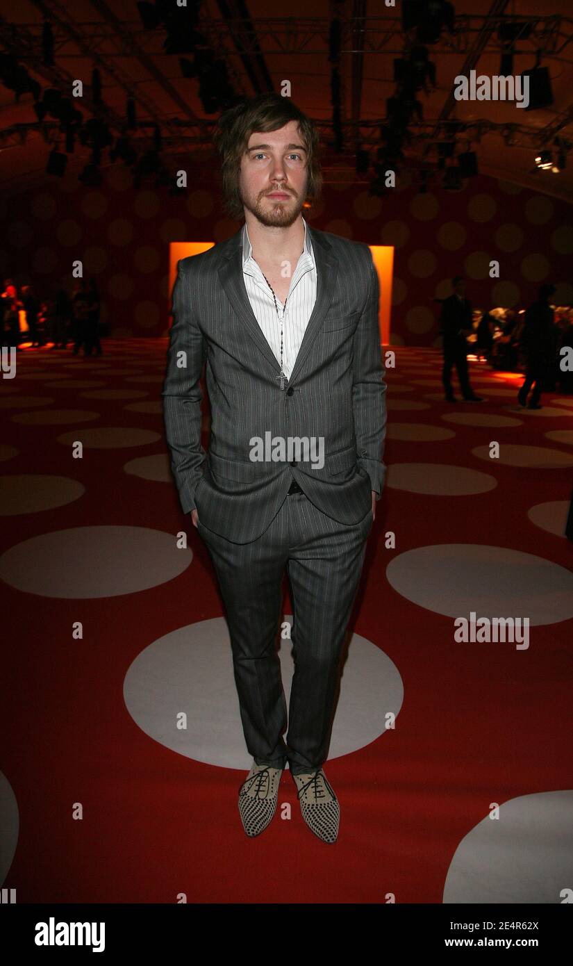 French singer Julien Dore attends the Jean-Charles de Castelbajac Fall ...