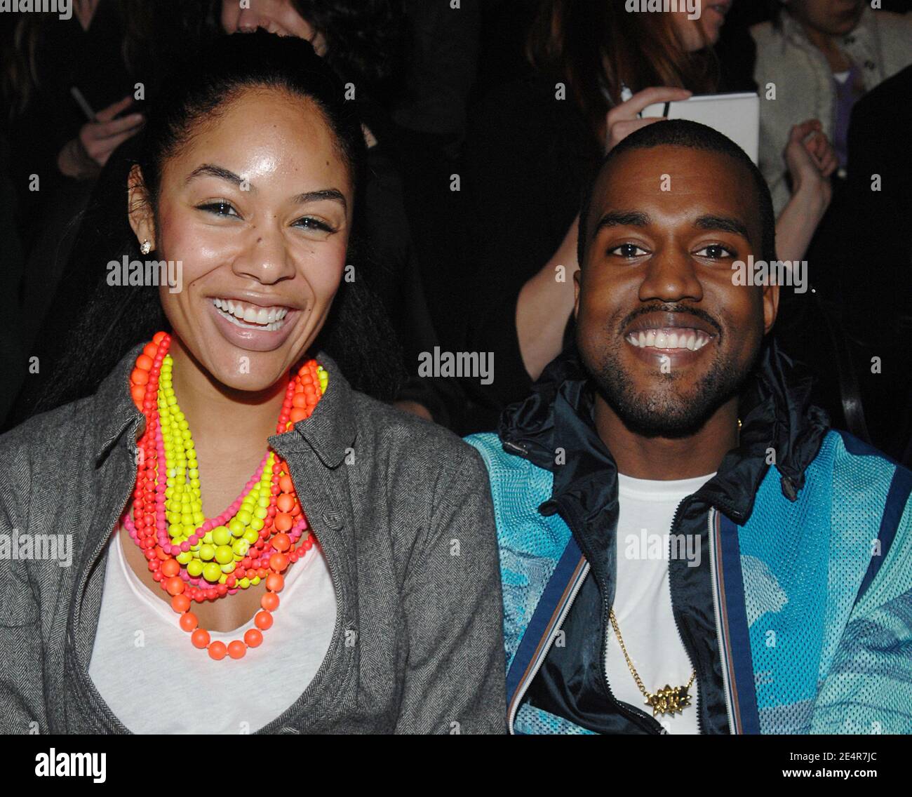 American singer Kanye West and his girlfriend Alexis Phifer attend the ...