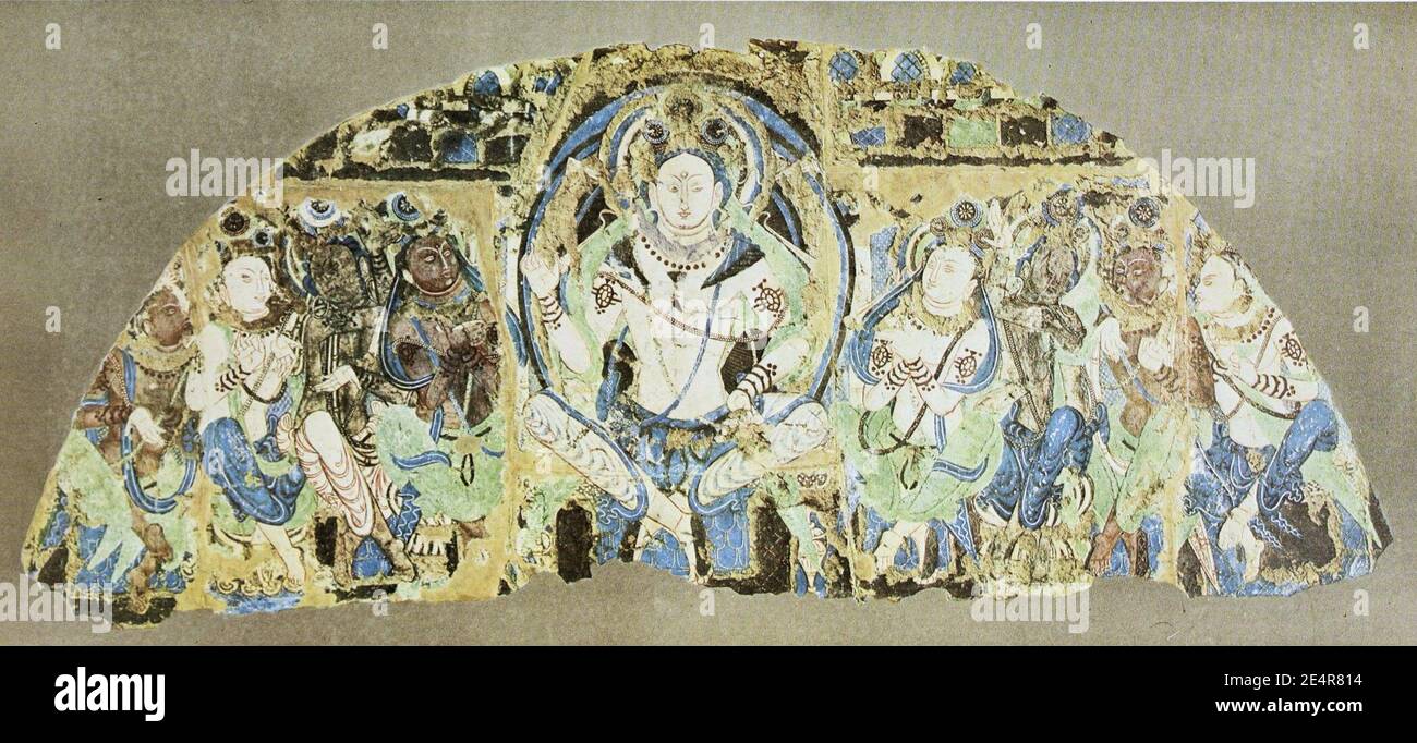Maitreya in Tusita Heaven, over the entrance of Maya Cave (205 Stock ...