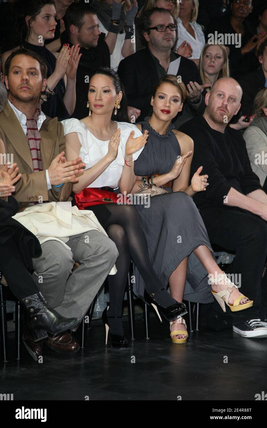 Actresses Lucy Liu and Jessica Alba attend the Lanvin Fall-Winter 2008 ...