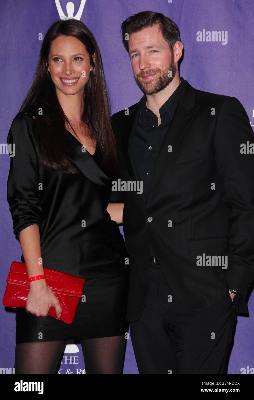 Model Christy Turlington and husband actor Ed Burns pose in the press ...