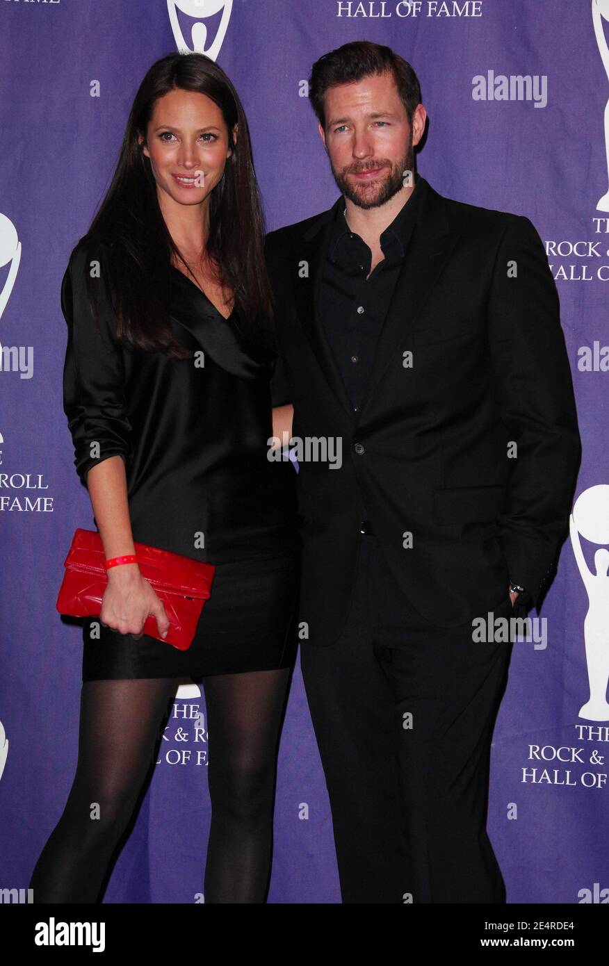 Model Christy Turlington and husband actor Ed Burns pose in the press ...