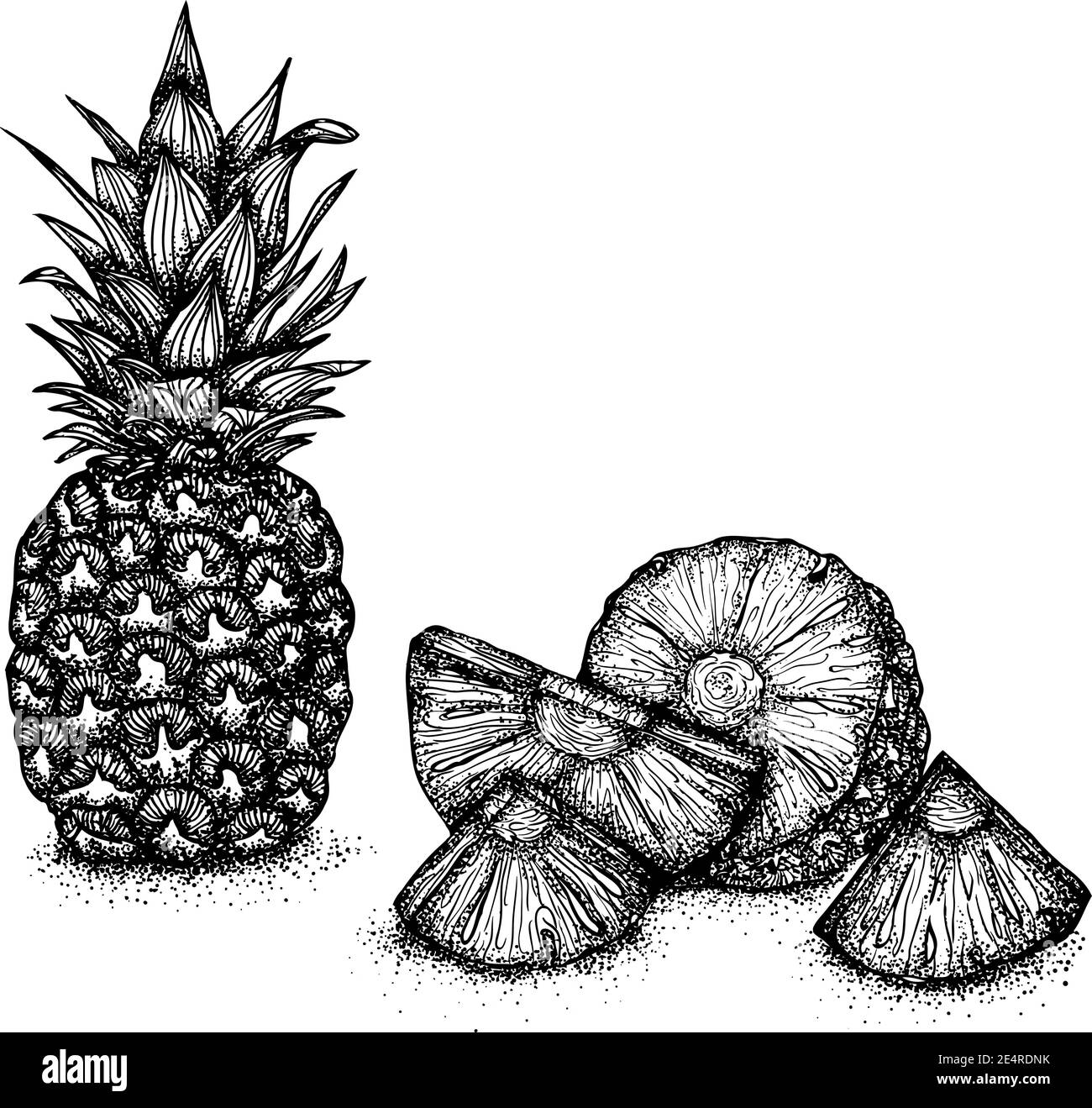 Cut Pineapple Drawing