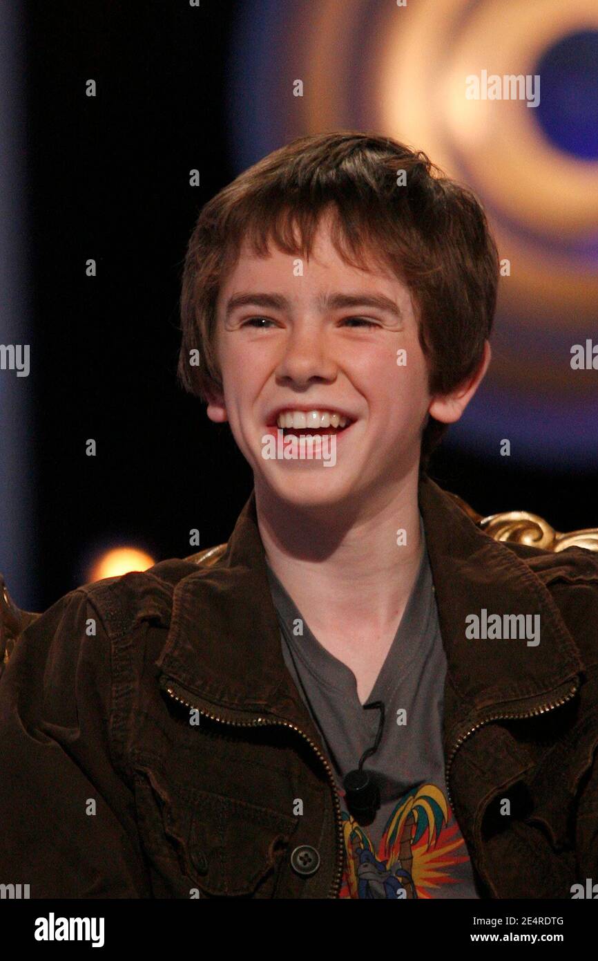 EXCLUSIVE - Freddie Highmore attends the taping of a TV show in Saint ...