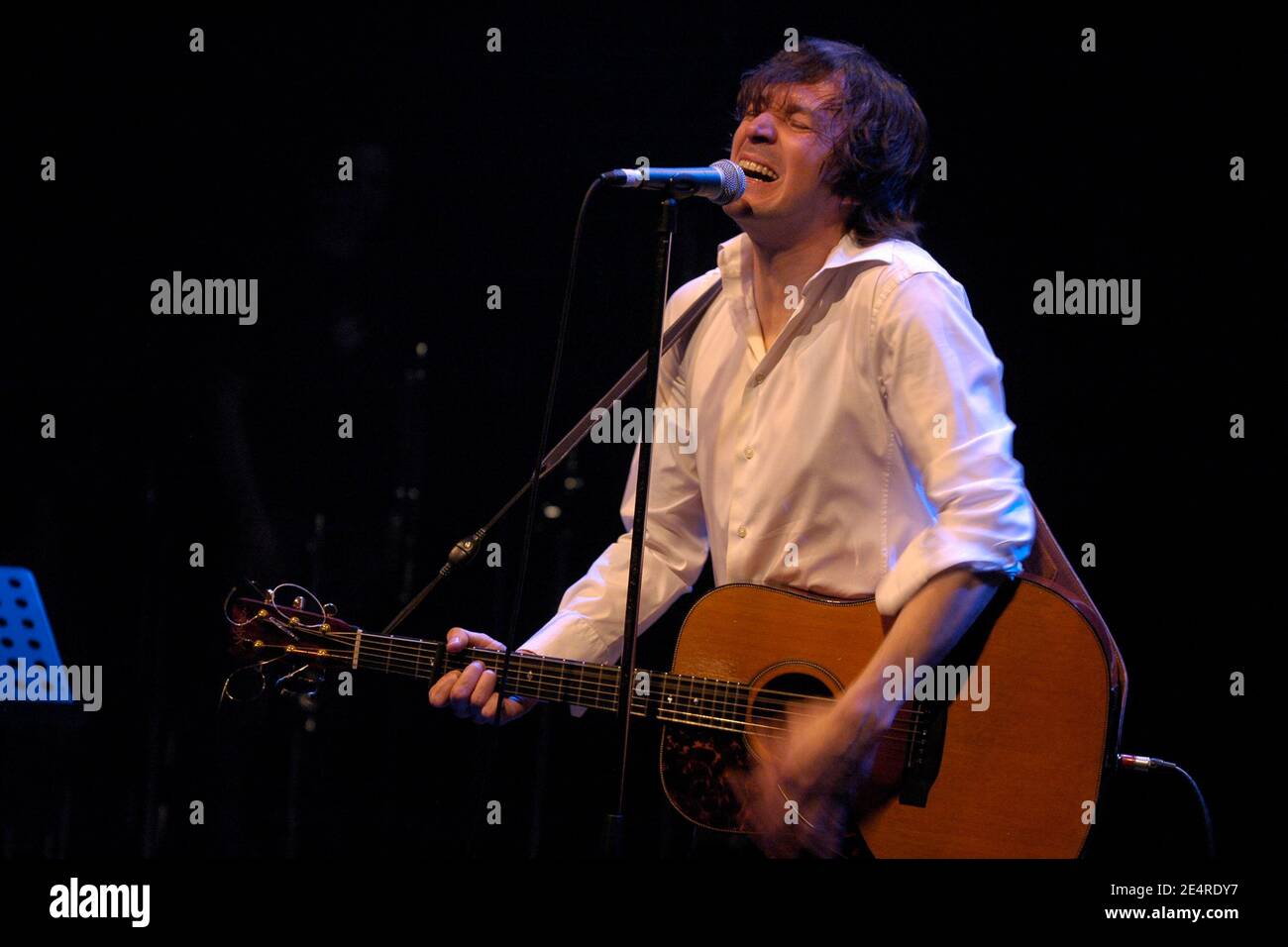 French singer Cali performs live on stage at Paris, France, on April 17 ...