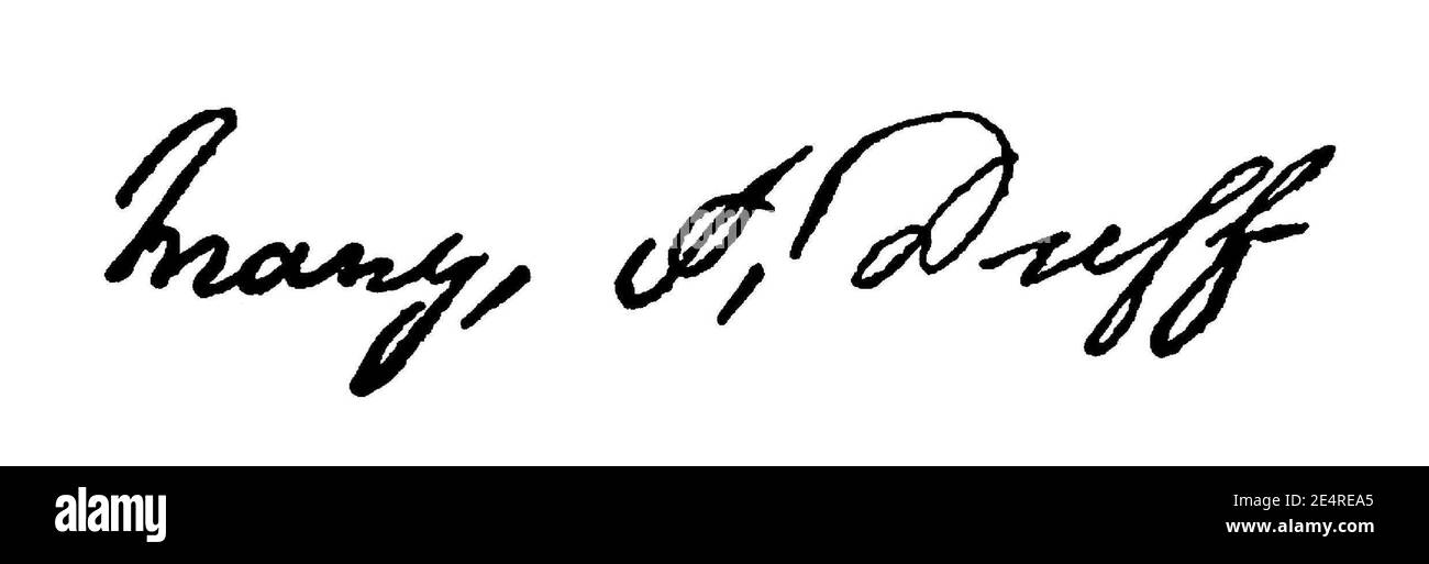 Mary Ann Duff signature Stock Photo - Alamy