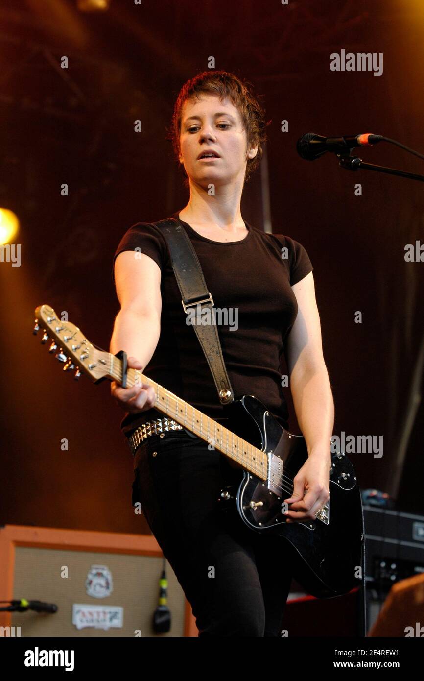 French singer Katel performs live on stage during 'La fete de la ...