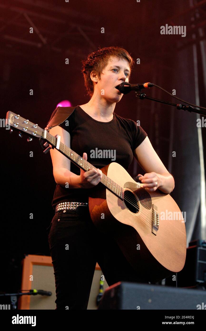 French singer Katel performs live on stage during 'La fete de la ...