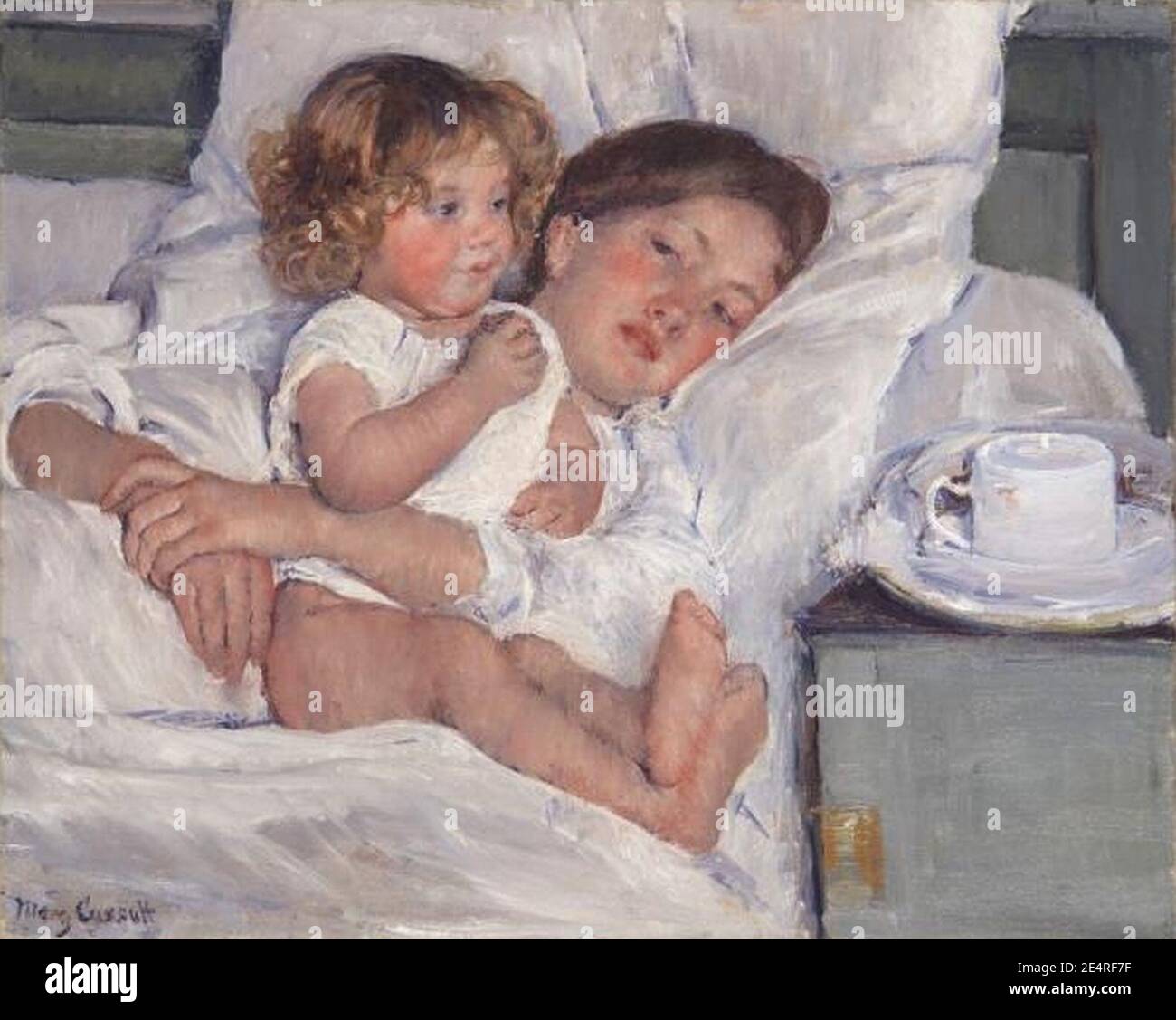 Mary Cassatt - Breakfast in Bed Stock Photo - Alamy