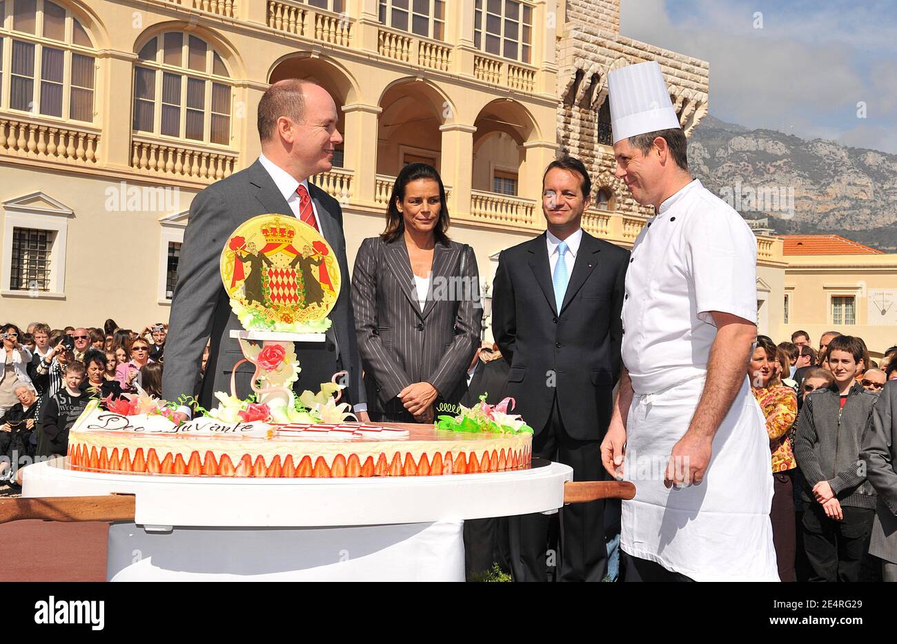 Prince Albert II of Monaco, Princess Stephanie, City mayor Georges ...