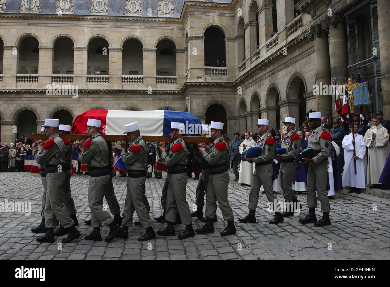 Funeral ceremony of Lazare Ponticelli at the Invalides in Paris, France ...