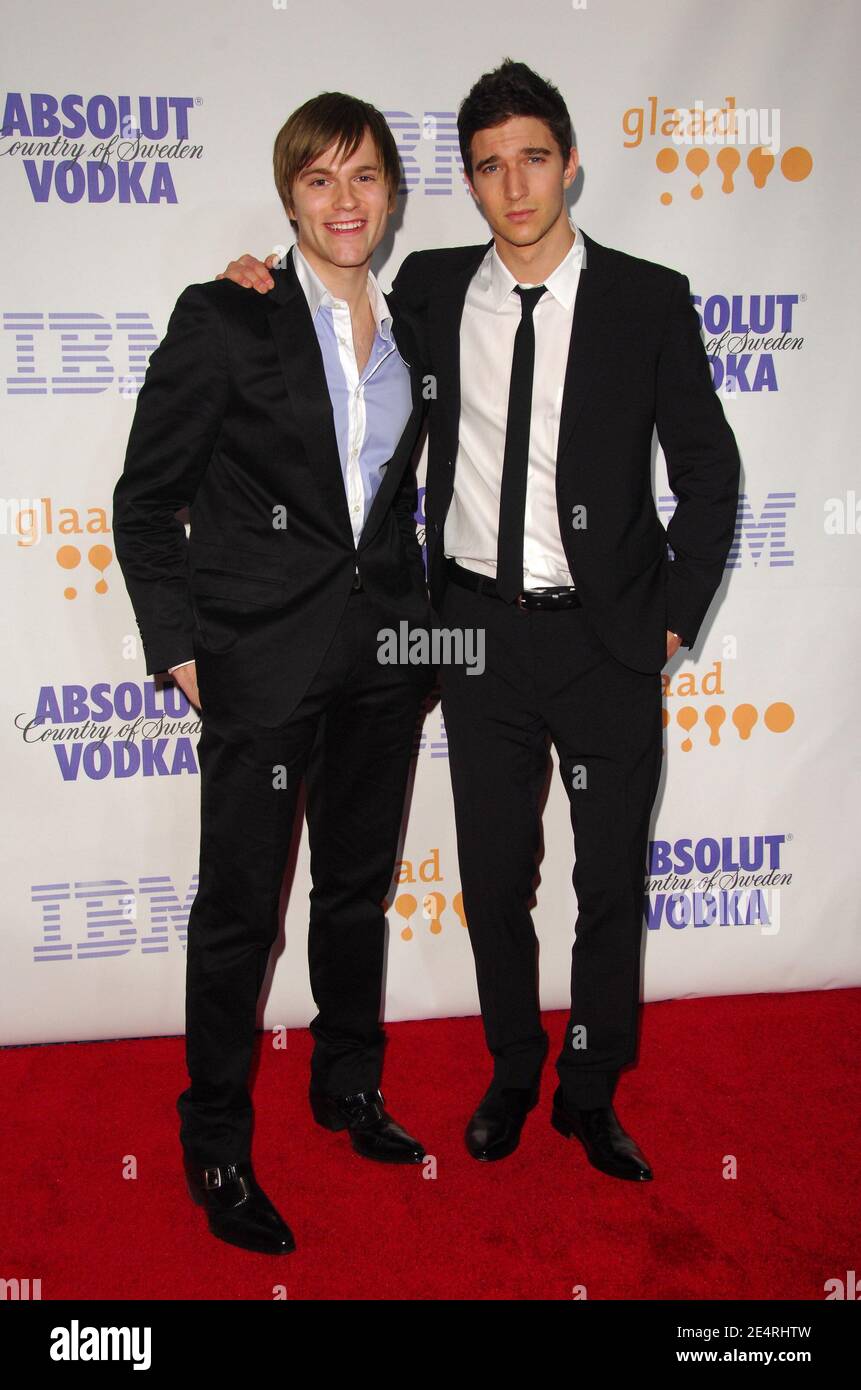 Actors Van Hansis (L) and Jake Silbermann attend the 19th Annual GLAAD ...