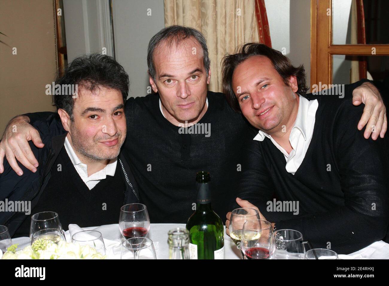 Raphael Mezrahi, Laurent Baffie with Alexandre Allard new owner of the ...