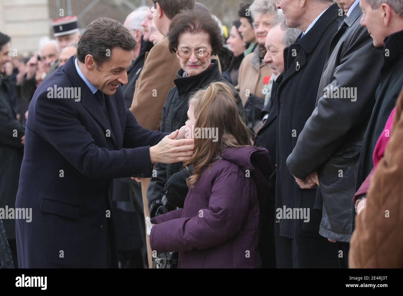 President Nicolas Sarkozy during a ceremony to pay tribute to the deads ...