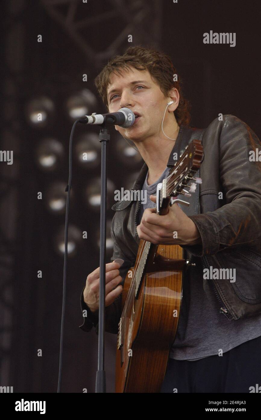 French singer Raphael performs live on stage during 8th edition of the ...