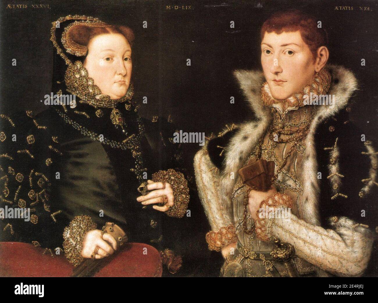 Mary Nevill and Gregory Fiennes Baron Dacre v.2 Stock Photo - Alamy