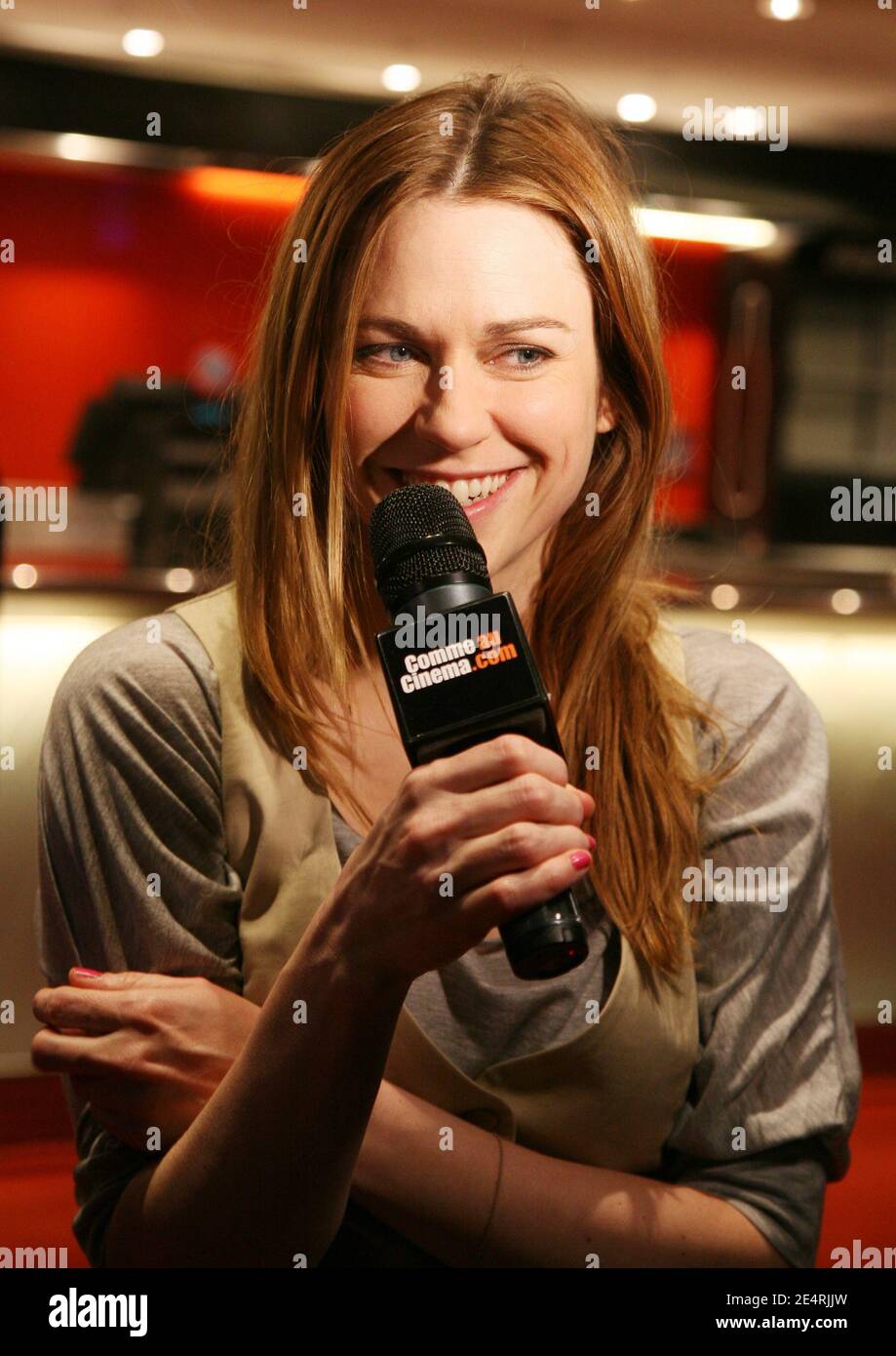 Actress Marie-Josee Croze poses at the premiere of Le Nouveau Protocole ...