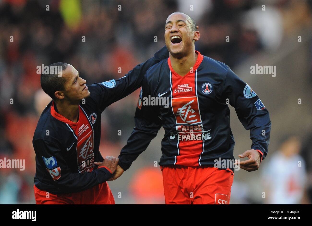 PSG's Loris Arnaud celebrates his goal during the french cup soccer ...