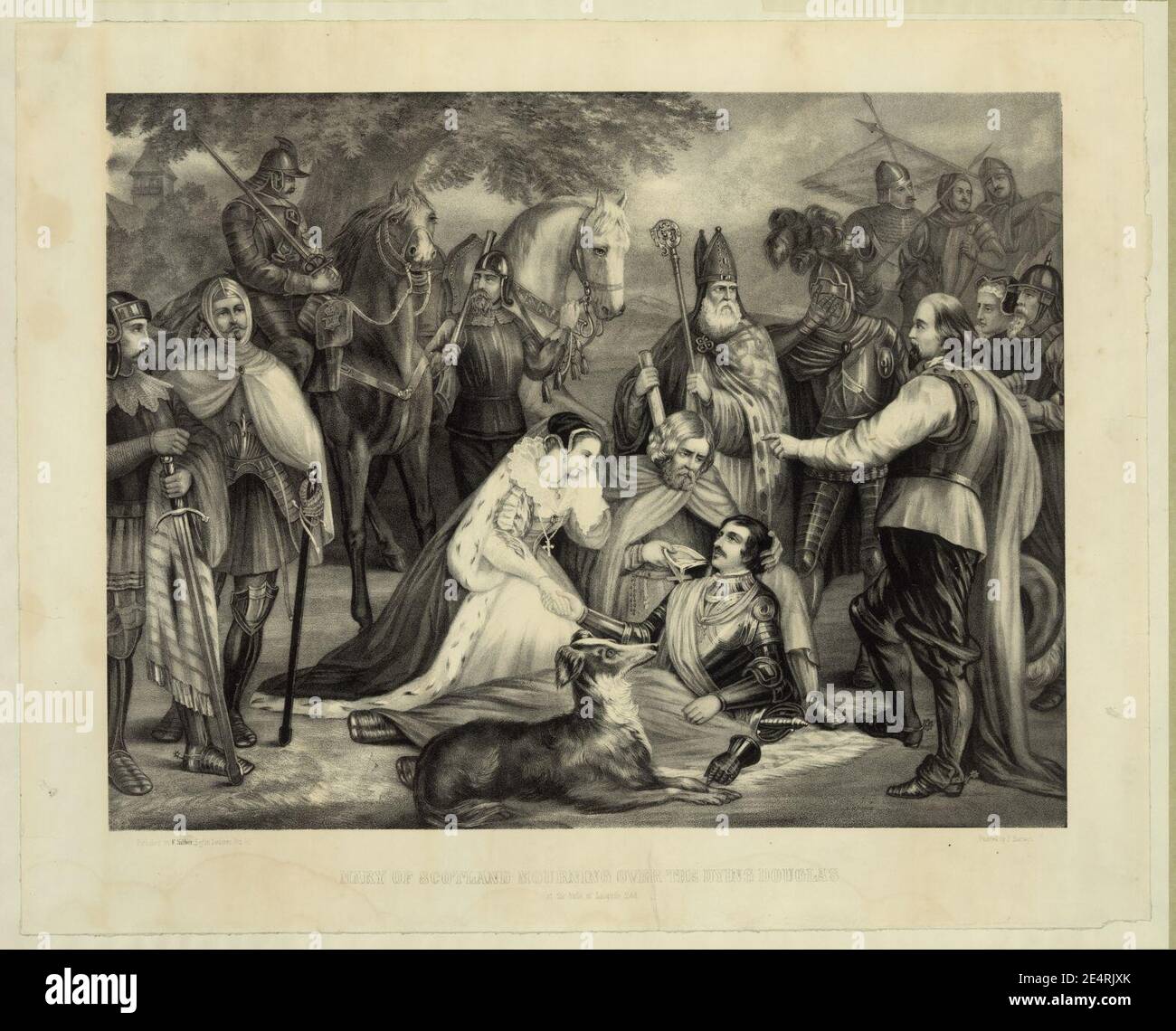 Mary of Scotland mourning over the dying Douglas at the Battle of ...