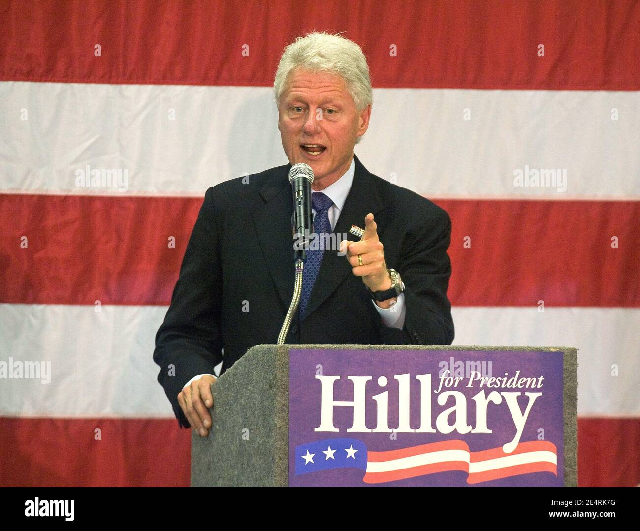 Former U.S. President Bill Clinton campaigns on behalf of his wife ...