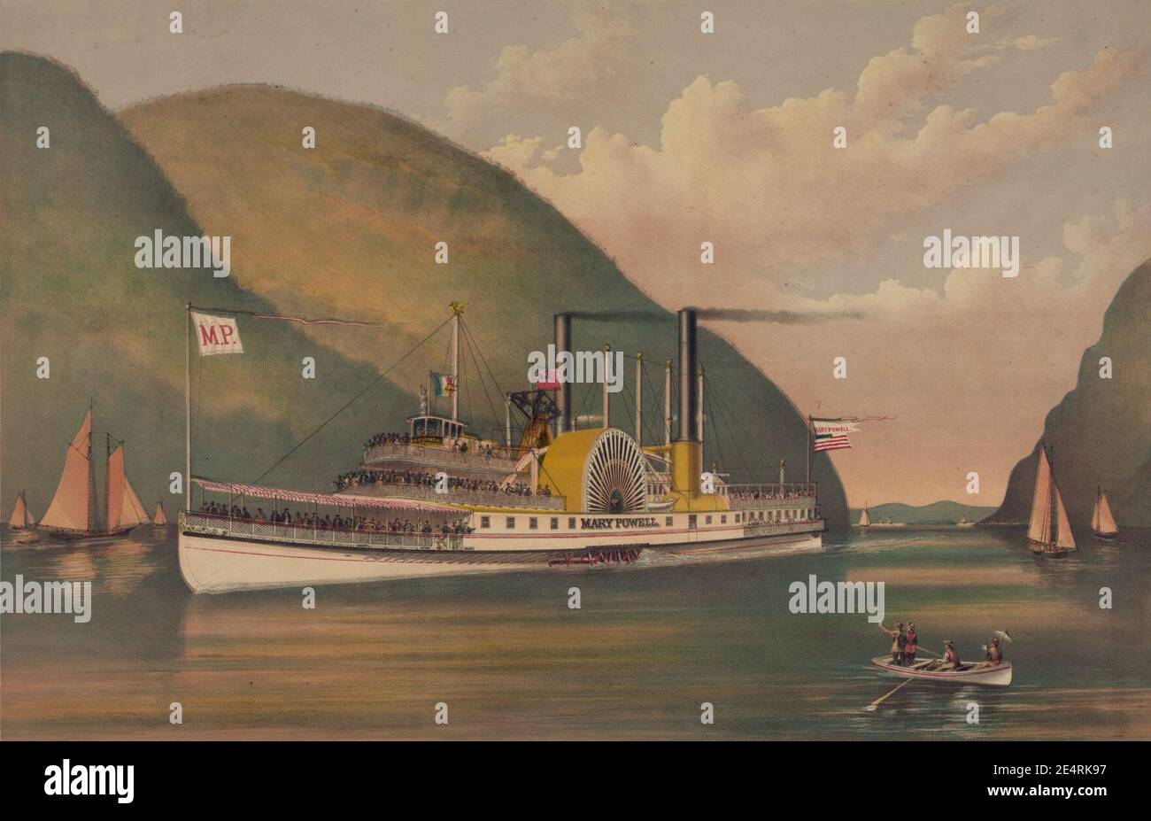 Mary Powell (1861 steamboat) by Endicott cropped Stock Photo - Alamy