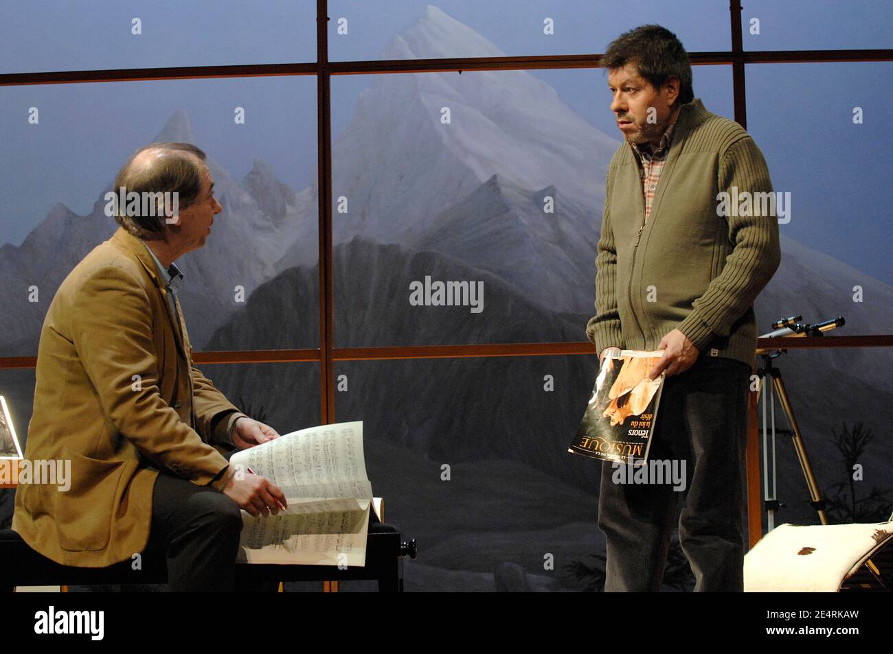 Regis Laspales and Philippe Chevallier during the run through of 'Le ...
