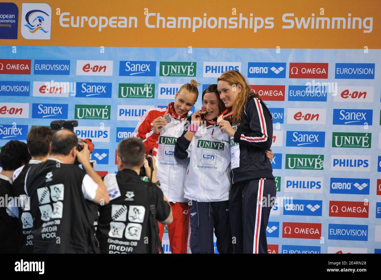France's Camille Muffat wins the bronze medal on women's 200 meters ...