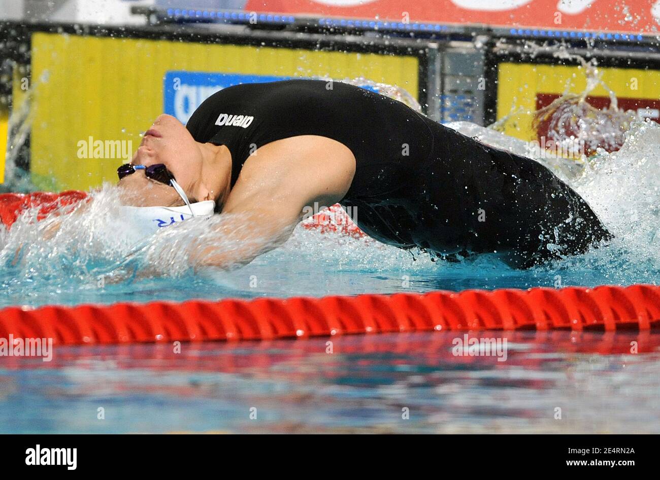 France's Laure Manaudou wins the silver medal on women's 100 meters ...