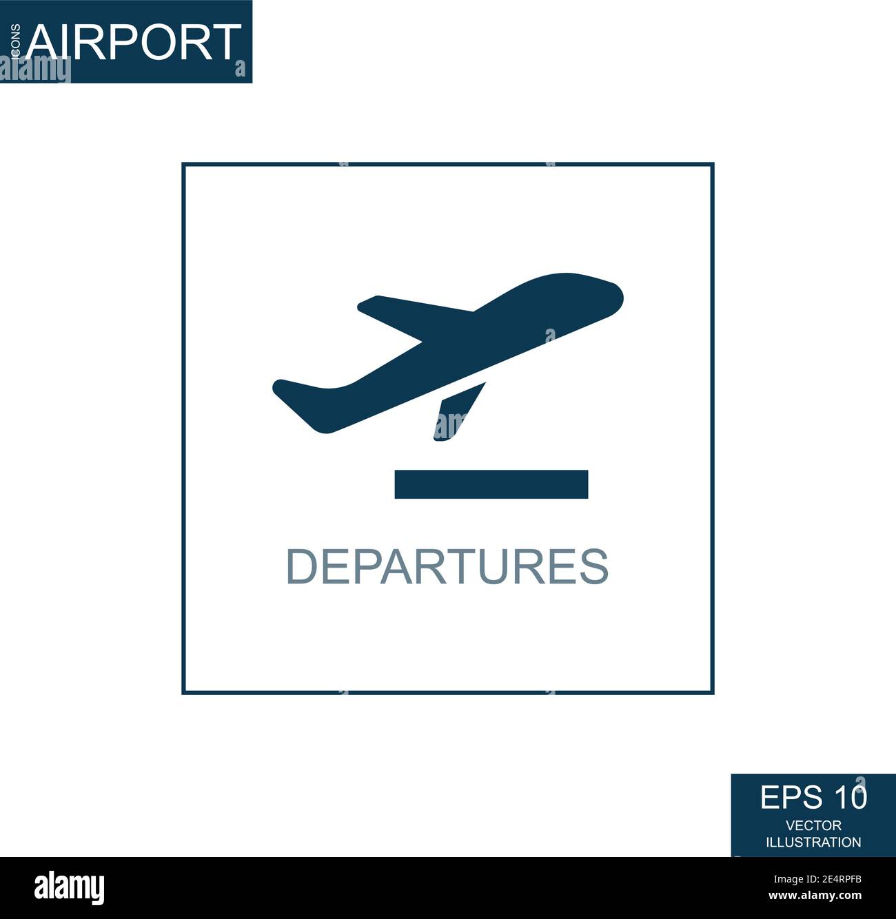 Abstract icon of departure flight on airport theme - Vector ...