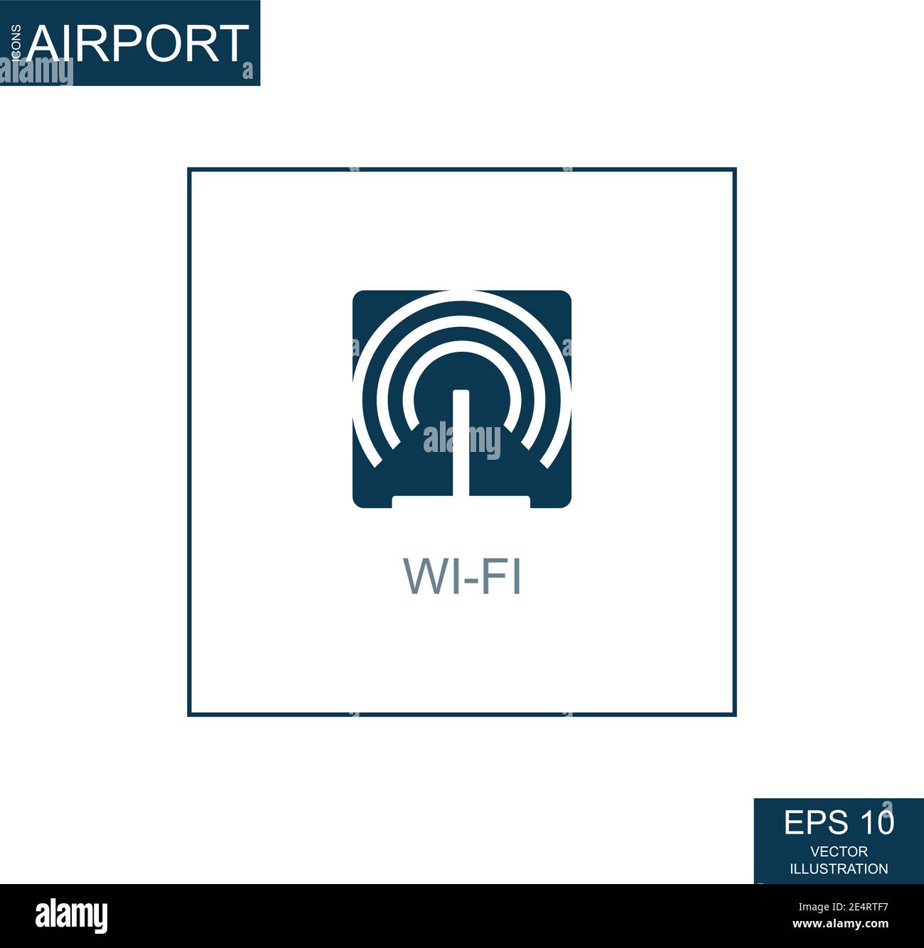 Abstract icon free wi-fi network on airport theme - Vector illustration ...