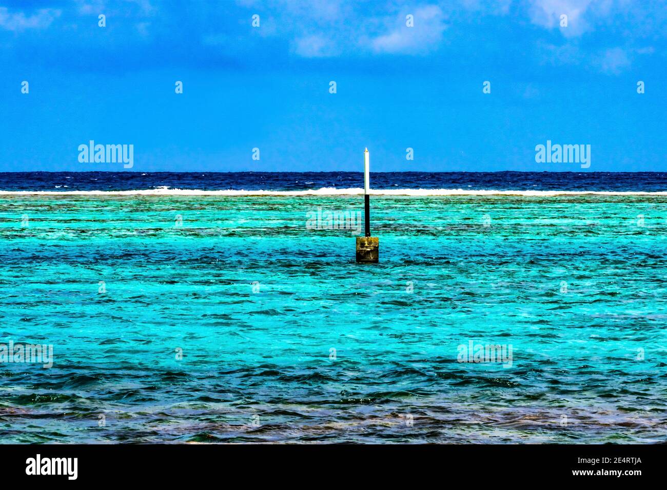 Colorful Blue Water Marker Reef Moorea Tahiti French Polynesia ...