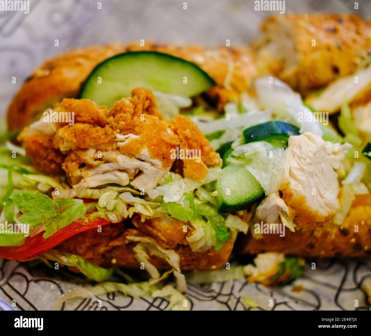 Sandwich chicken cheese vegetables hi-res stock photography and images ...
