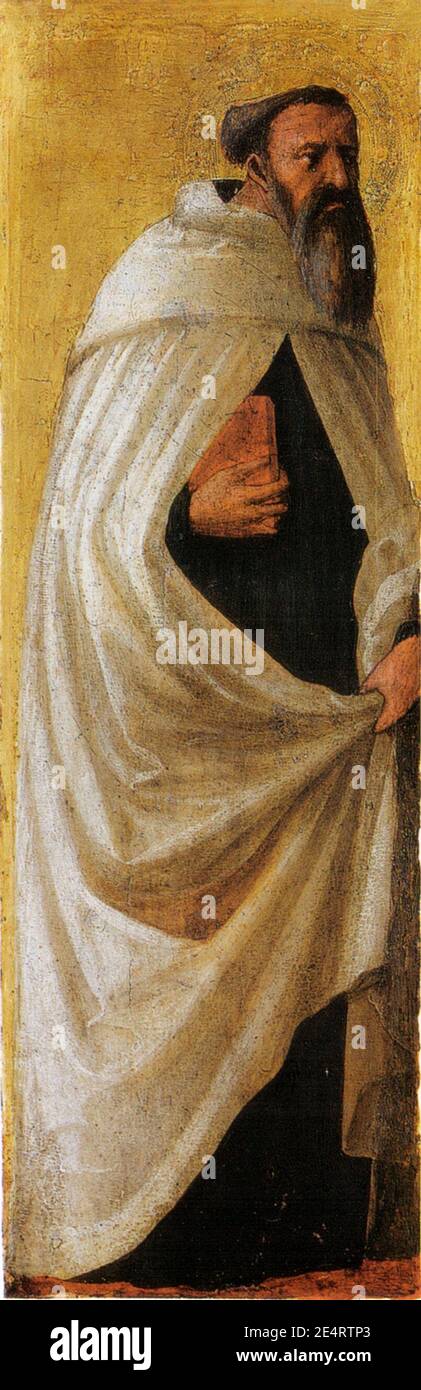 Masaccio, polittico di pisa, santo carmelitano barbuto, berlino, 38x12 ...
