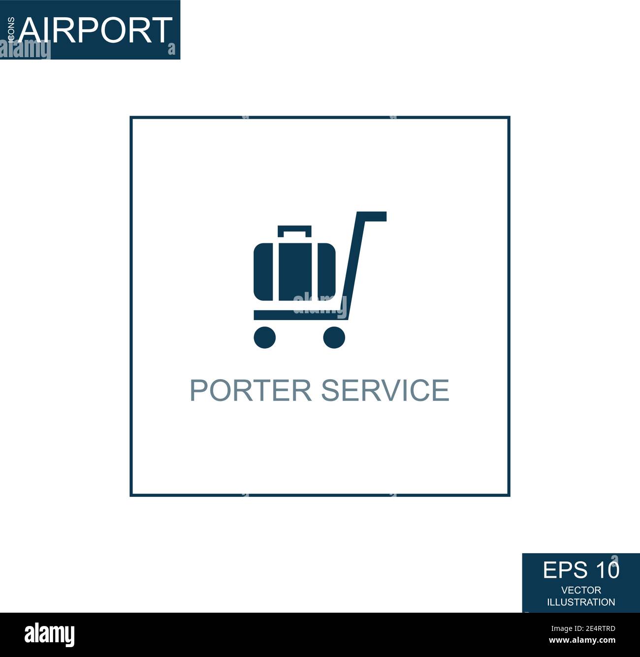 Abstract icon porter service on airport theme - Vector illustration ...