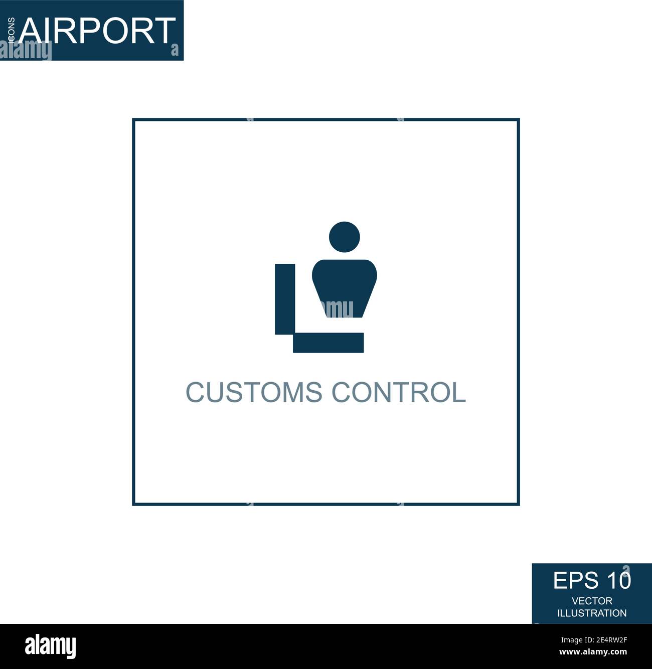 Abstract icon customs control on airport theme - Vector illustration ...