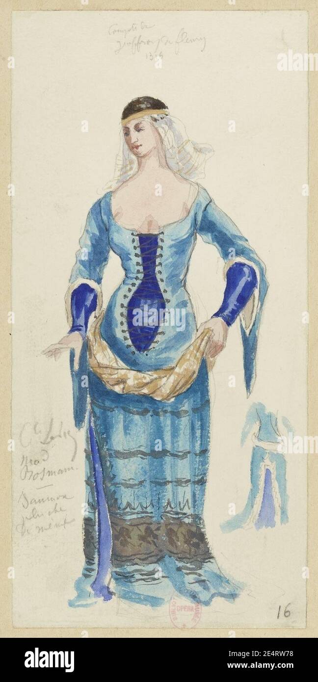 Massenet - Le Cid - Costume sketches by Lepic - 16 Mlle Bosman ...